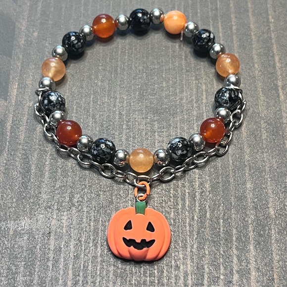 Handmade | Jewelry | Hand Crafted Halloween Pumpkin Charm Bracelet W ...
